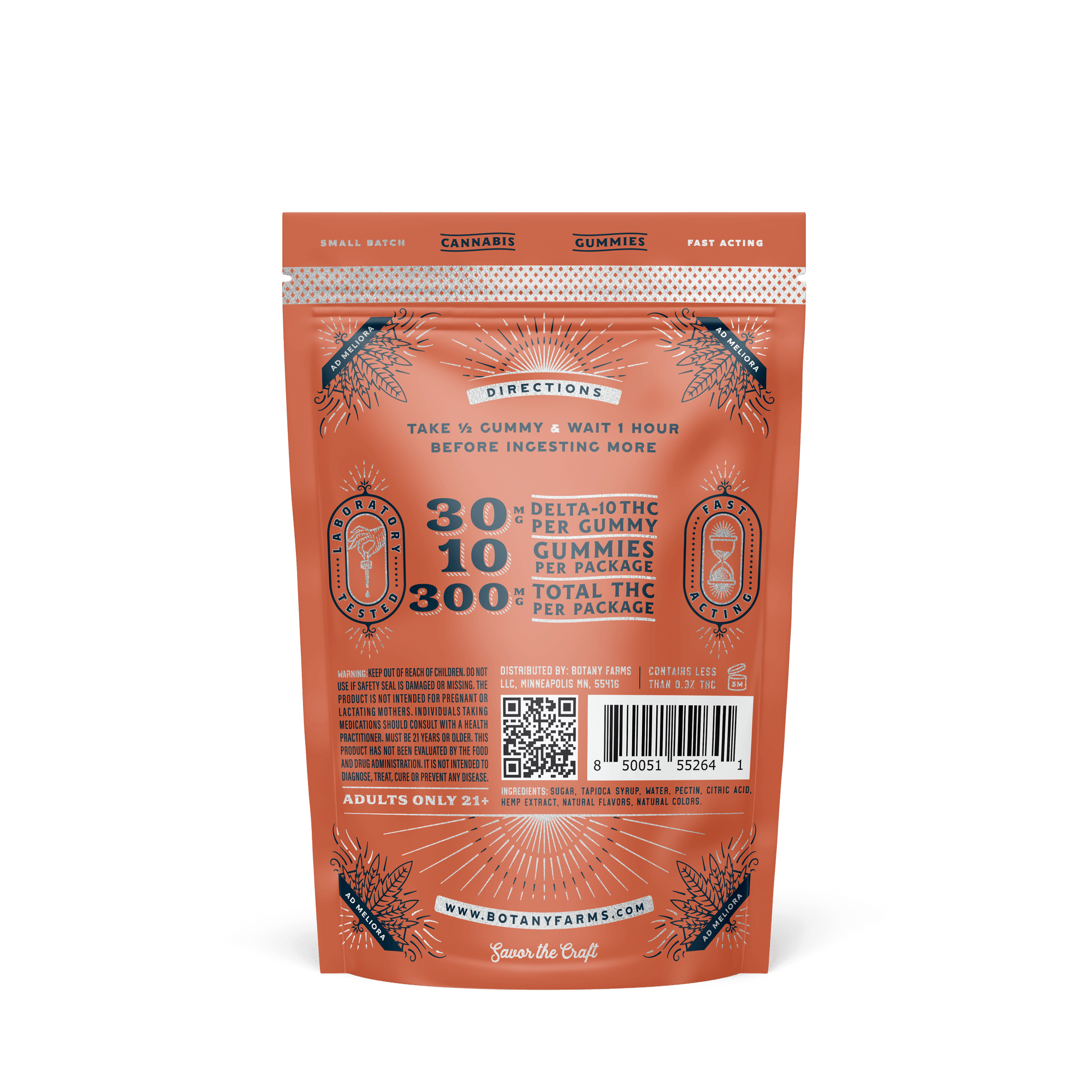 Pineapple Delta-10 THC Gummies: 10 Pack | Botany Farms