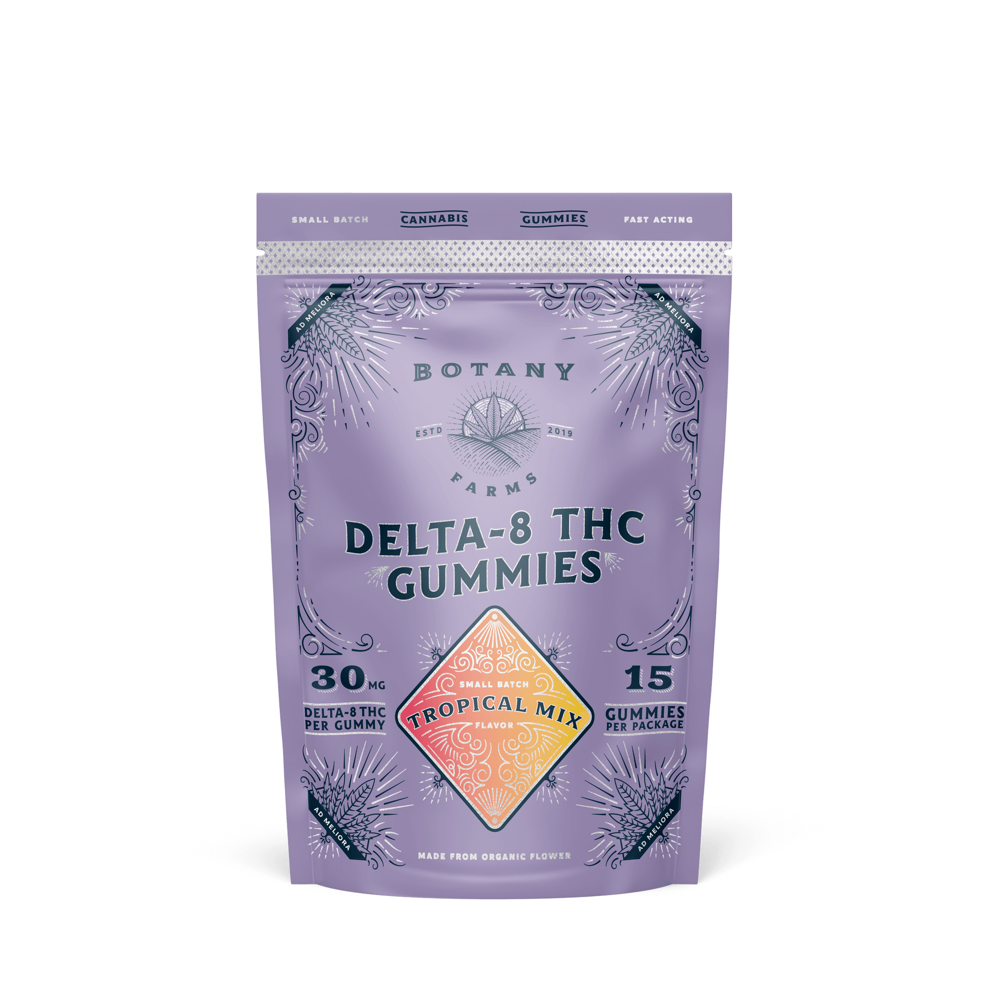Tropical Mix Delta-8 THC Gummies: 15 Pack | Botany Farms